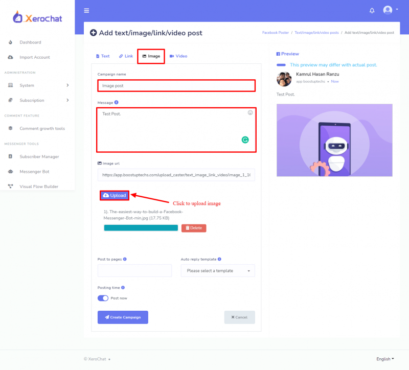 ChatPion’s Social Posting feature can post to different social media ...